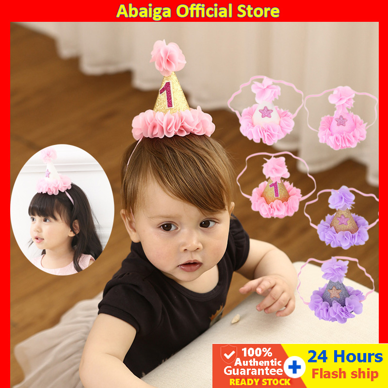 Birthday Party Supplies Cute Baby Birthday Headband hat 1st Birthday ...
