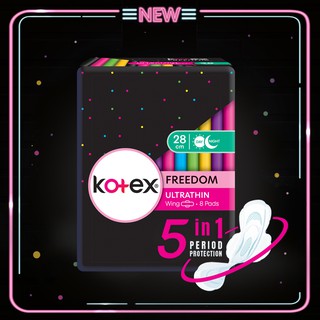 Kotex Freedom Ultrathin Sanitary Napkins 28cm - 8 Pads x 2 Packs (16 Pads) | Shopee Philippines