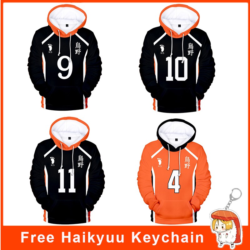 Anime Cosplay Haikyuu 3D Printed Hoodie Jacket Shoyo Kageyama Volley ...
