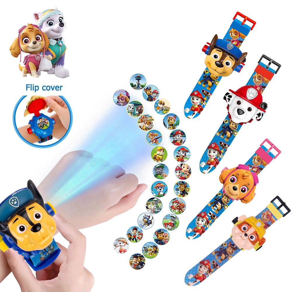 Cartoon paw patrol Toys 24 Pictures Projection Children Watch Night ...