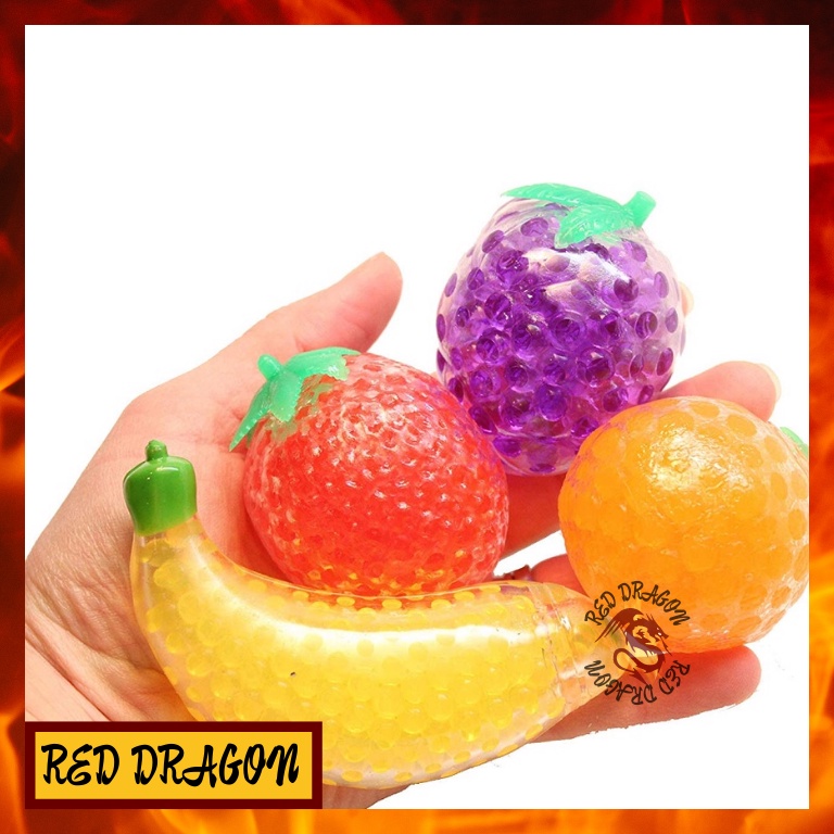 Rainbow Fruits Mesh Ball Stress Relief Sensory Bead Squishy Fidget ...