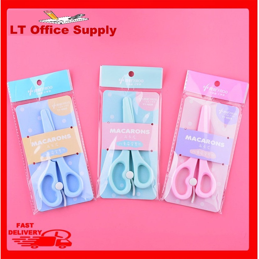 Little frog macaron Plastic scissors children scissors plastic belt ...