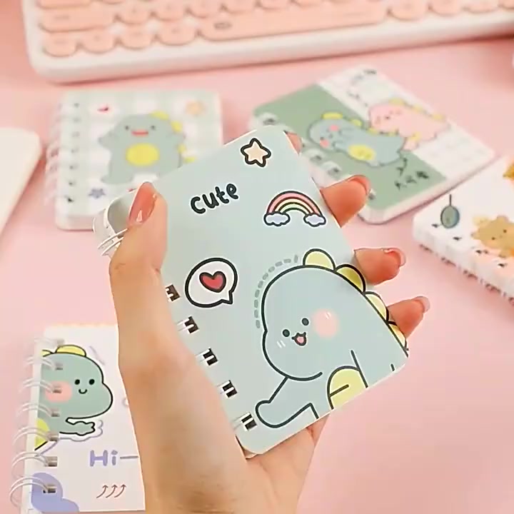 A7 Mini Cartoon Spring Notepad Coil Notebook 80Sheets Cartoon Diary ...
