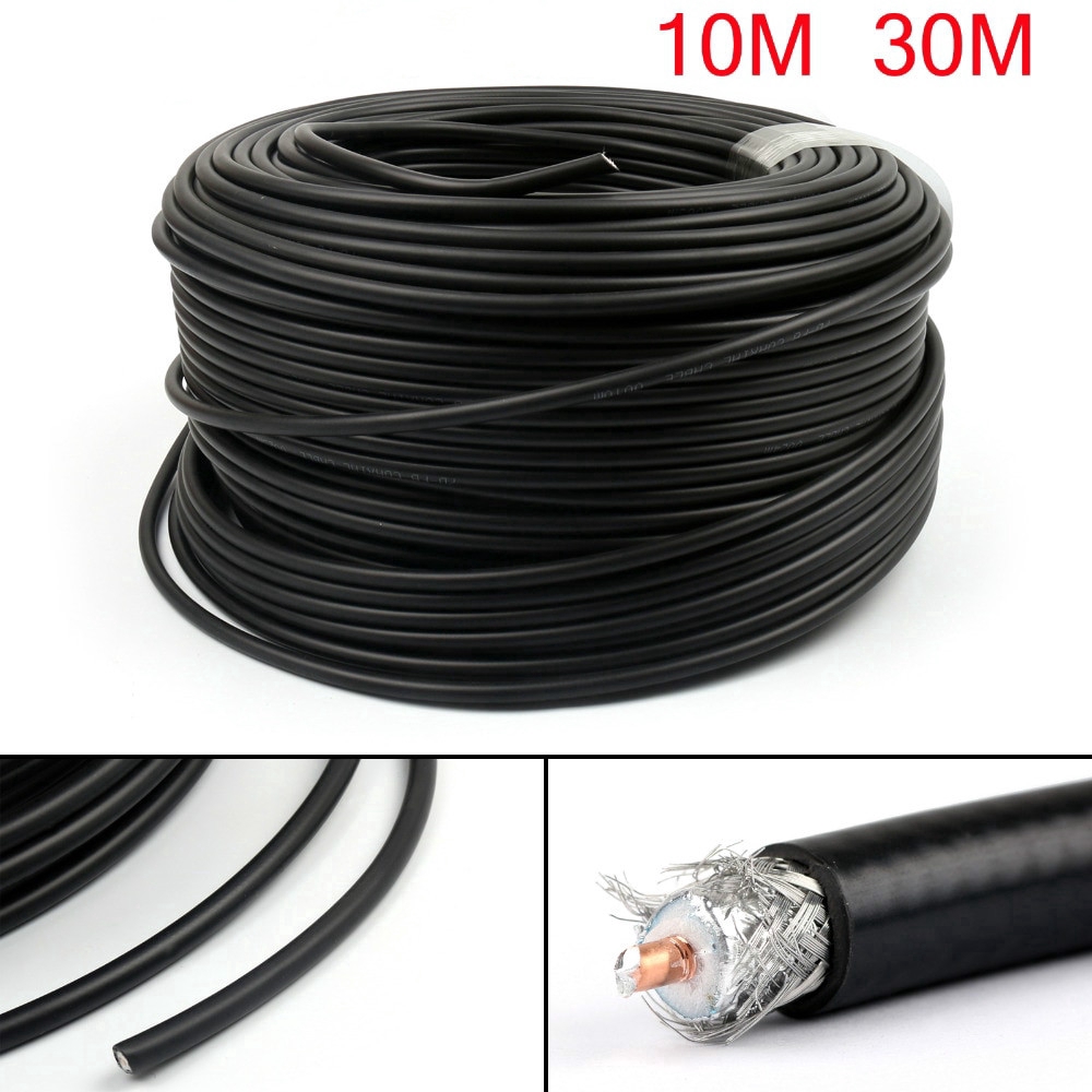 50 ohms RG8 RF Coaxial Cable Connector Coax shielded Pigtail 10m 30m ...