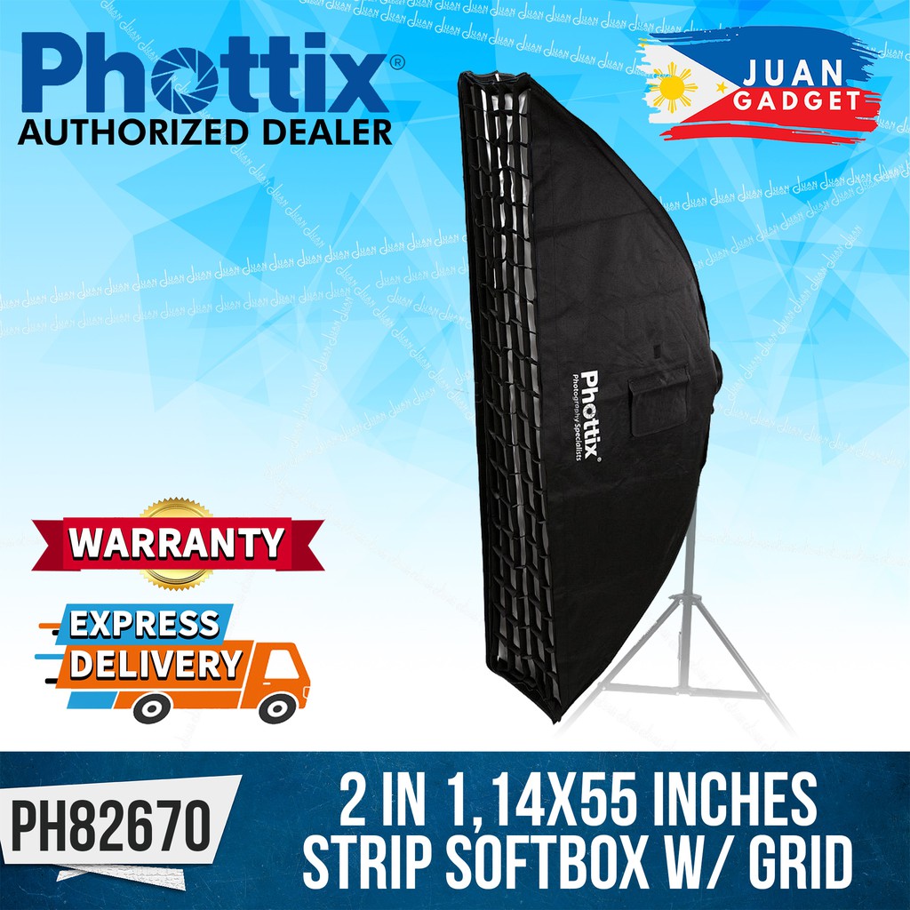 Phottix 2 in 1 Strip Softbox with Grid 35x140cm or14x55 Inches | Shopee ...