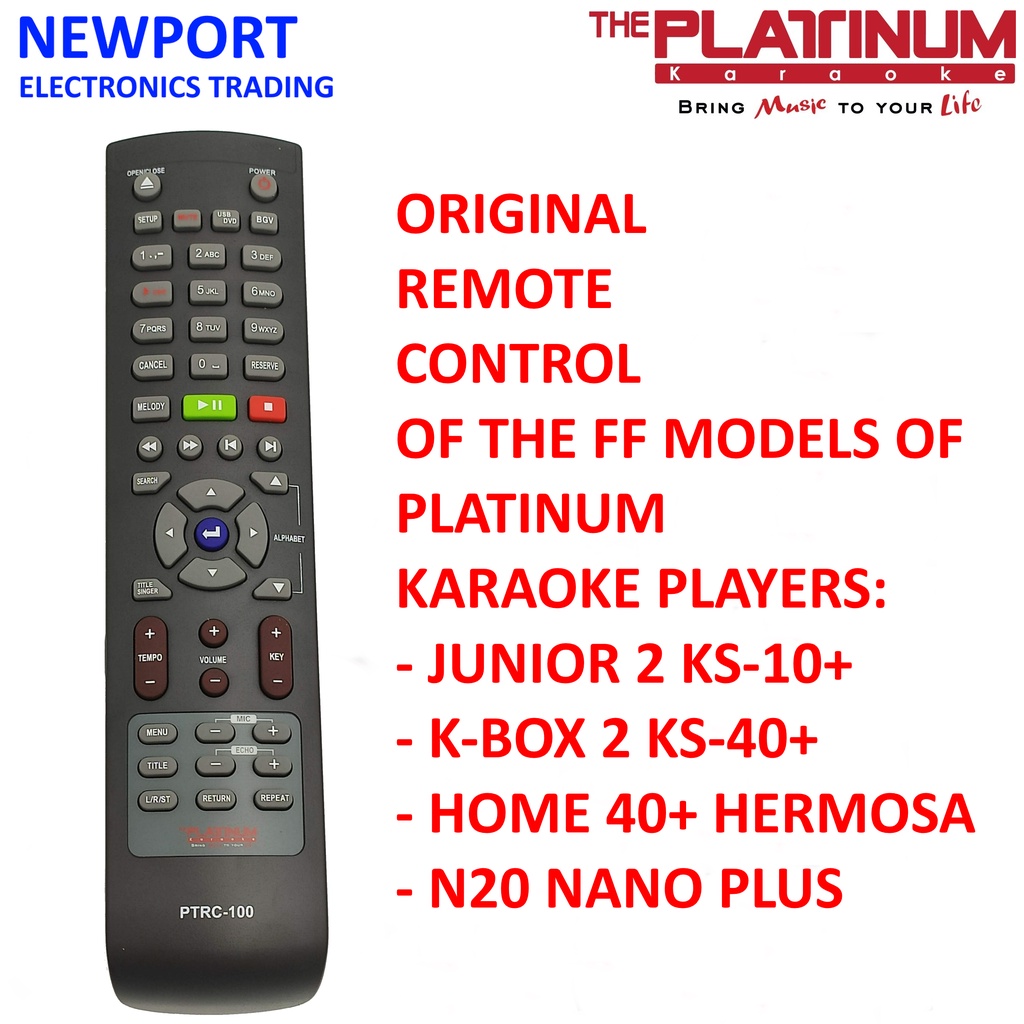 Platinum PTRC-100 remote Control of Platinum Junior 2 KS-10+, K-box 2 ...
