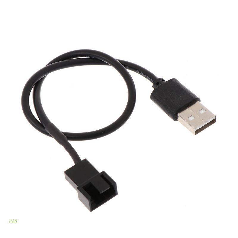 HAN 32cm USB to 3 Pin / 4 Pin Case Fan Adapter Connector Cable (USB ...