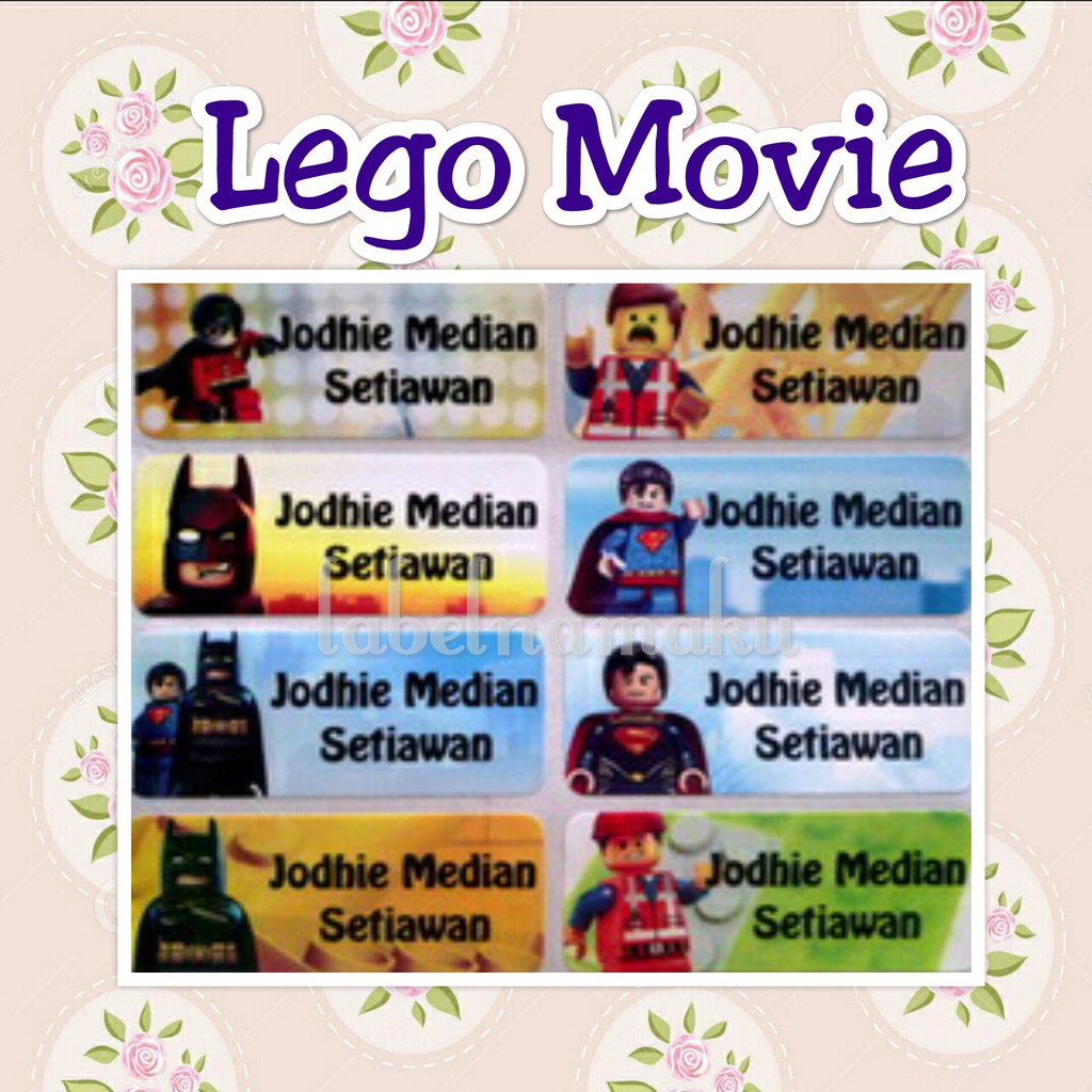 (Mini Set) Lego The Movie - Waterproof Name Label Stickers - Waterproof ...