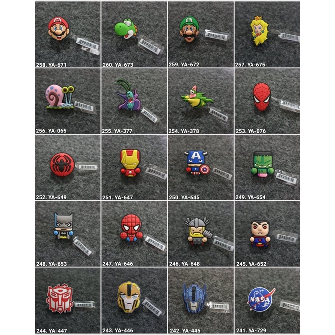 ONHAND Authentic Jibbitz Regular designs 241-260 Hole Shoes Charms ...