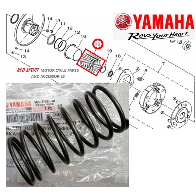 CENTER SPRING STD for AEROX V1 / V2 / NMAX V2 YAMAHA GENUINE | Shopee ...
