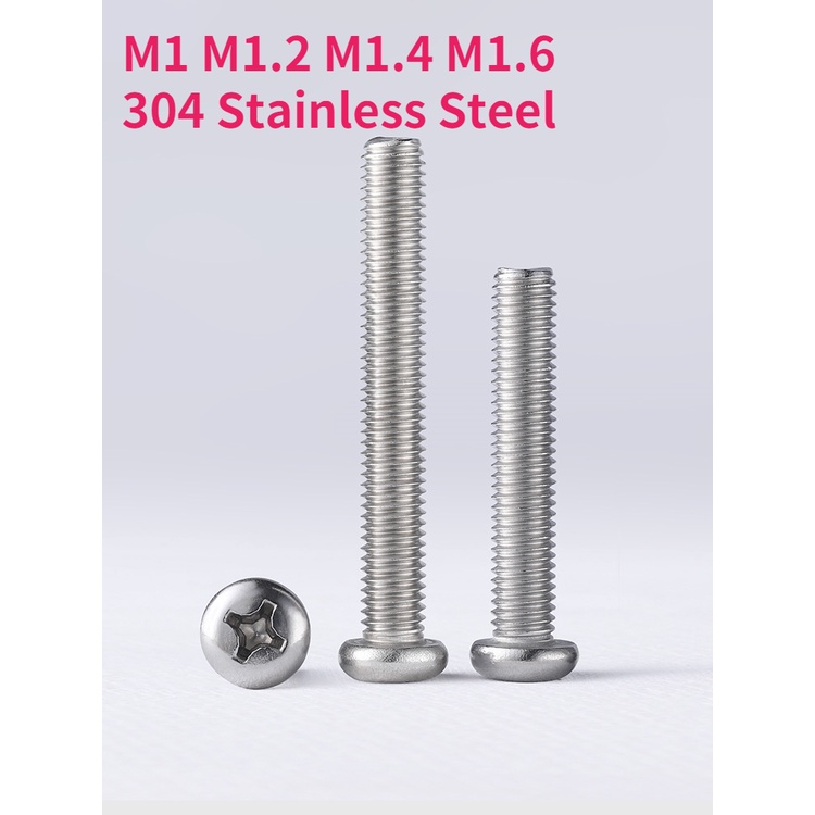 M1 M1.2 M1.4 M1.6 304 Stainless Steel Cross Round Phillips Pan Head ...