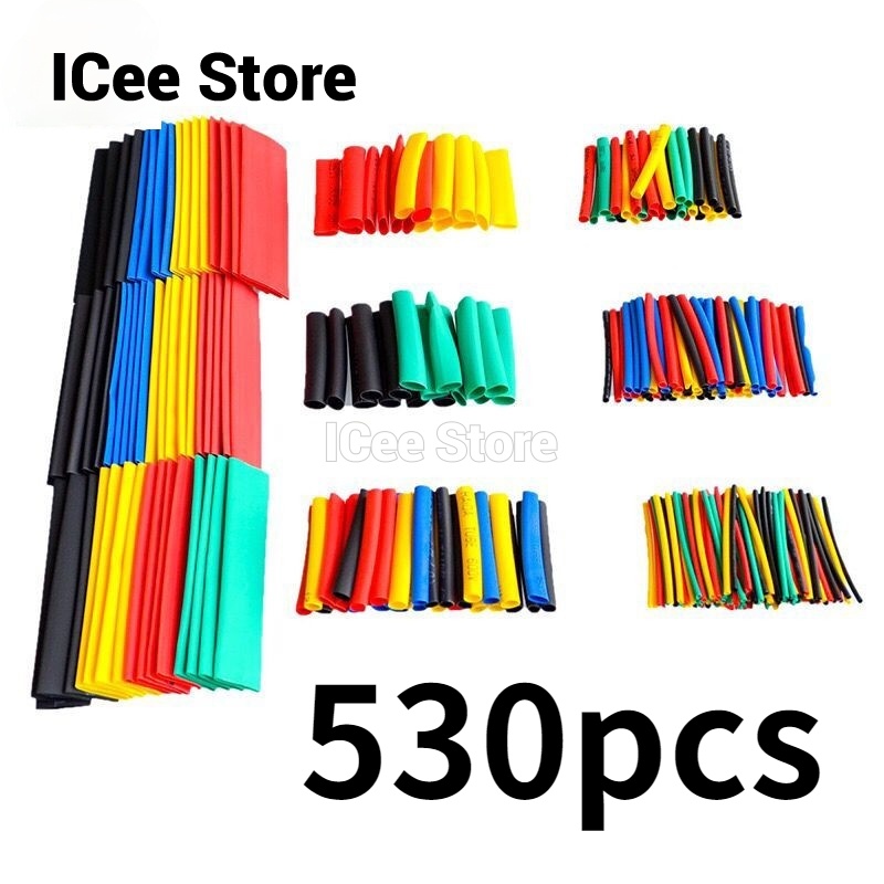 530pcs 328pcs 127pcs Shrinkable Tube Set Polyolefin Shrinking Assorted ...