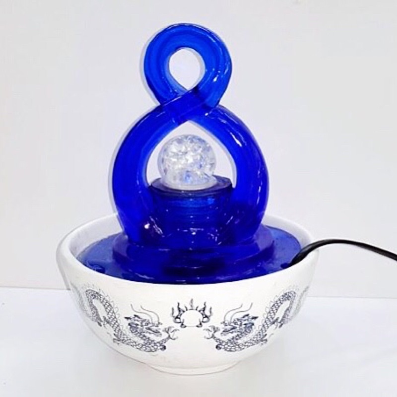 Fengshui Blue Lucky Figure 8 Water Feature / Fountain for Prosperity ...