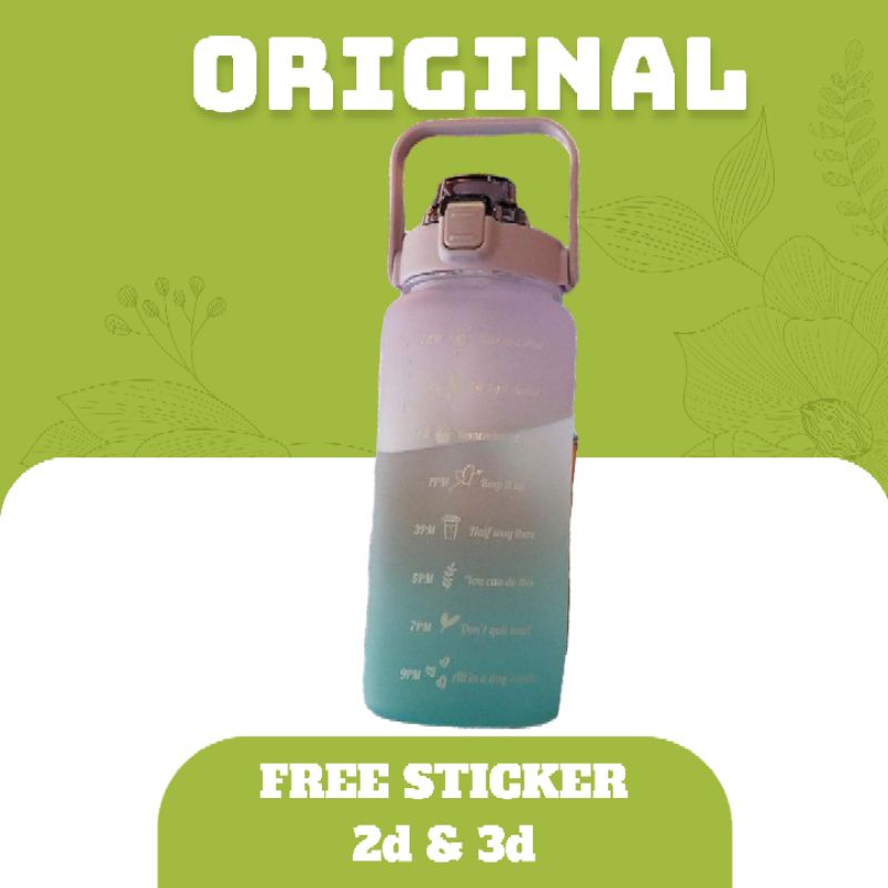 Drinking Bottle 2 Liters full sticker viral Bottle | Shopee Philippines