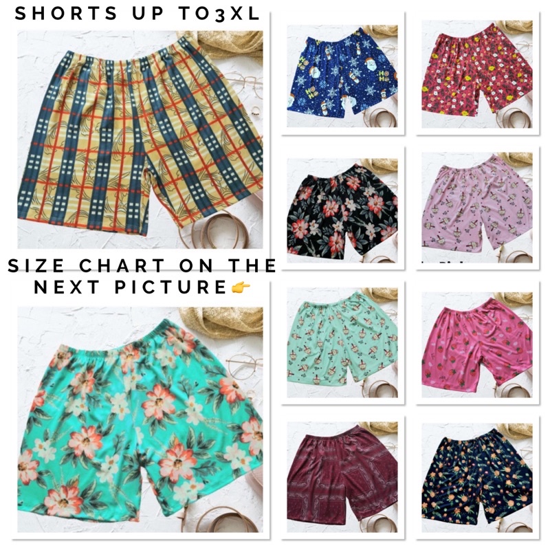 Short Pambahay (Triple Plus-Size) Stretchable Cotton Spandex Random ...