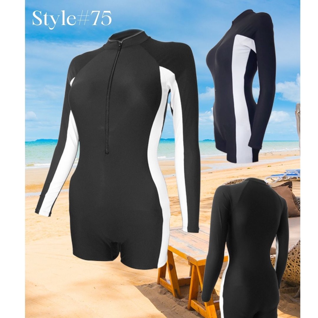 Summer Rashguard Swimdress Plain for Women beach outfit Gash Guard ...