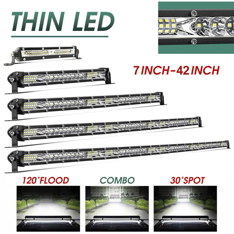 Light Super Slim LED Work Light 12V 24V 12-42 Inch Sports Flood Light ...