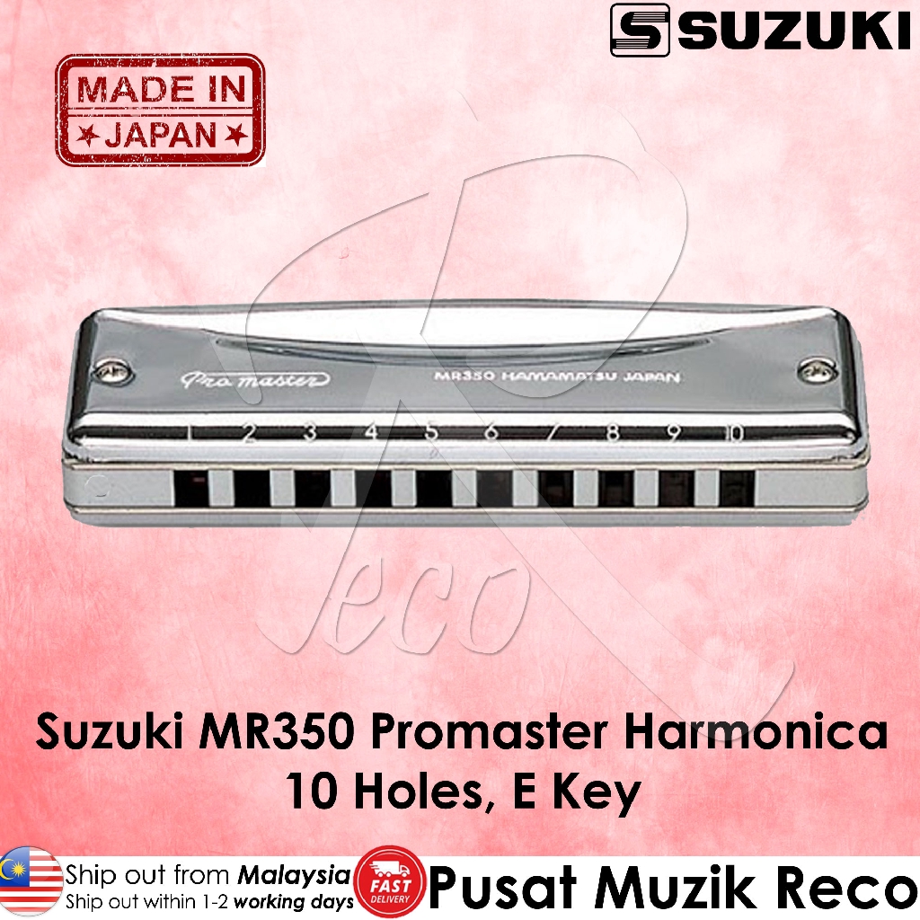Suzuki MR350 Promaster Professional 10 Hole Diatonic Harmonica ( E Key ...