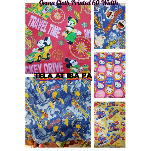 Geena Printed Cloth 60 width Character Designs | Shopee Philippines