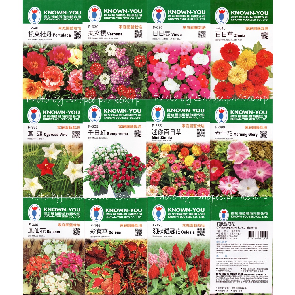 Known-You Flower Seeds - Sold per Pack per Variety KECORP_S1 | Shopee ...