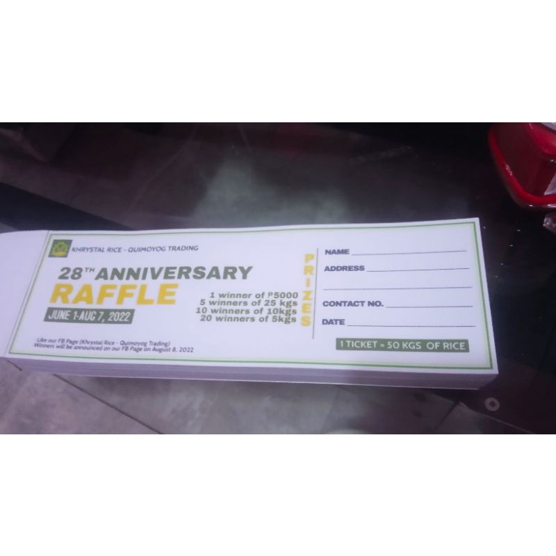 Customized Raffle Stub | Shopee Philippines