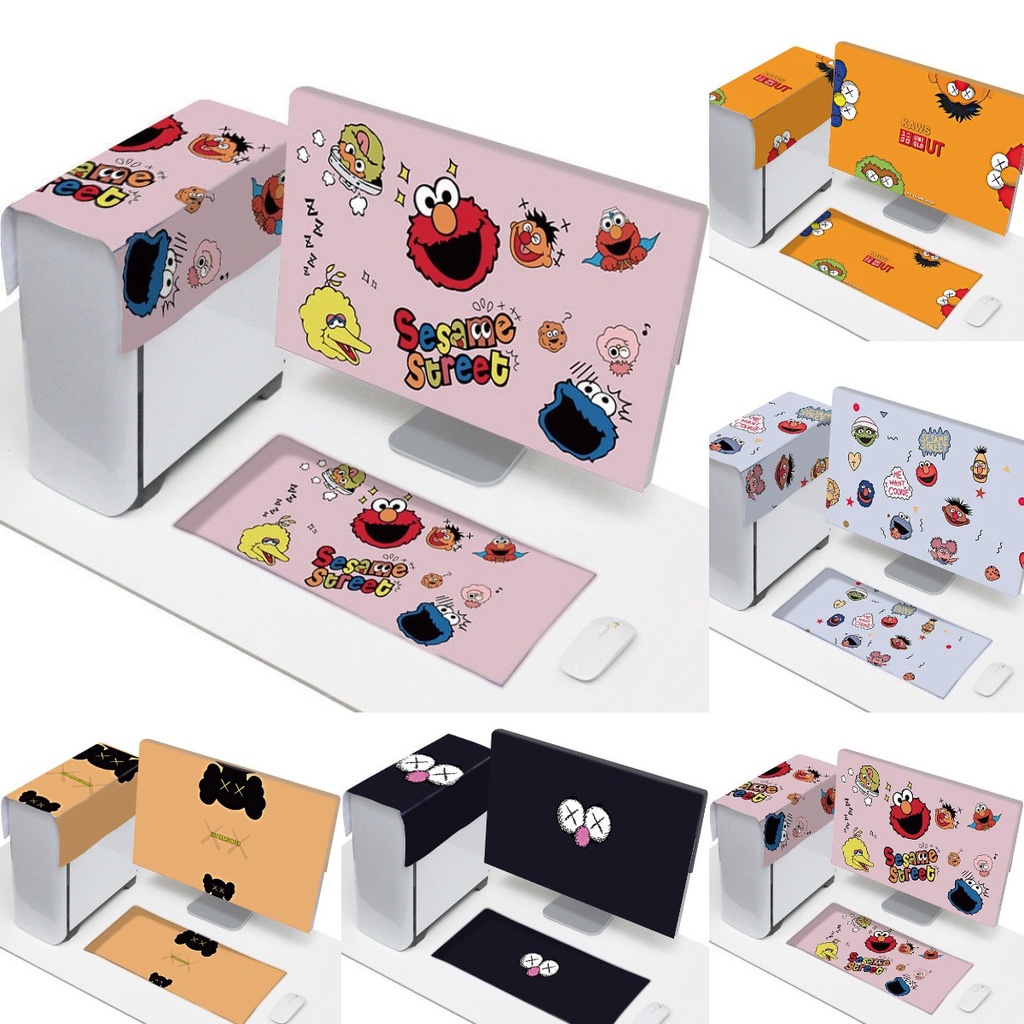 2 Pcs Flannel Computer Dust Cover Cartoon Anti-Dust Cover LCD Screen ...