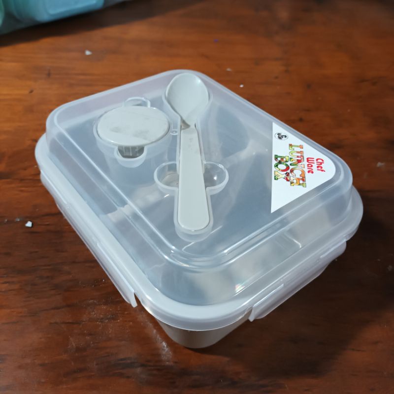 High Quality Rectangular Plastic Lunch Box With Spoon and Fork / Baunan ...