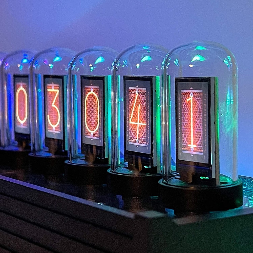 RGB Pseudo Glow Tube Clock Desktop Rreative Decoration Digital Clock ...