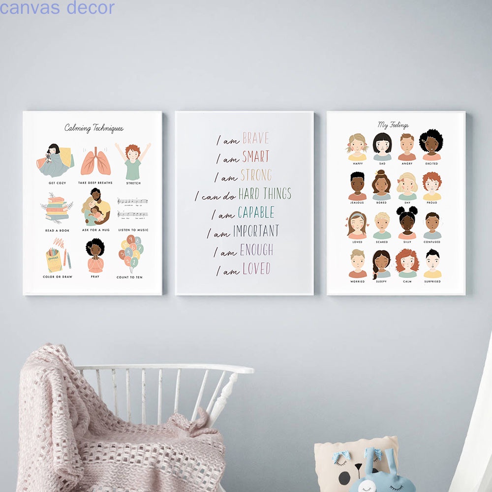 Frame Kids Affirmations Poster and Prints Nordic Educational Nursery ...