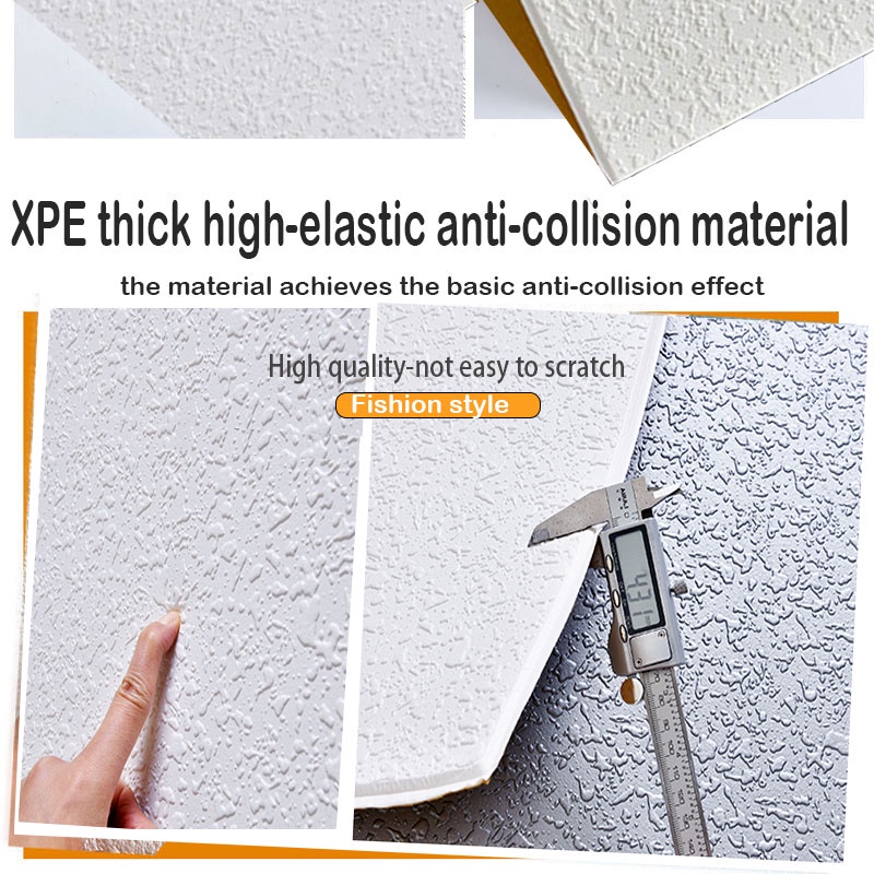 Wall Paper Dinding Adhesive 3D Foam Wallpaper Wall Decor Pelekat ...