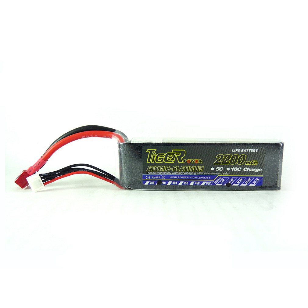 Tiger Lipo 2S 2200 Lipo Battery 7.4v 25C 35C 45C 70C Tplug Deans ...