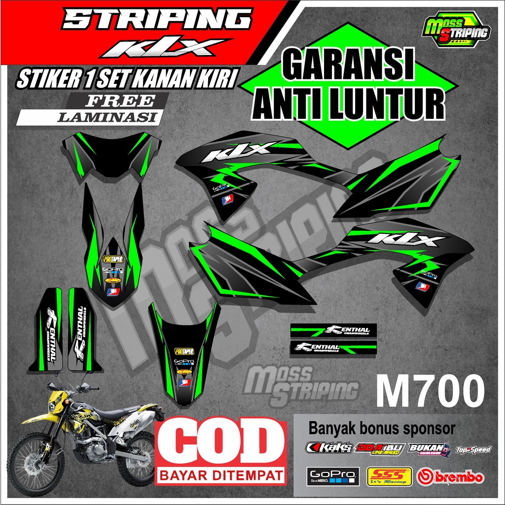 Sticker Striping Variations Kawasaki Klx BF, G, SE Code (M700 ...