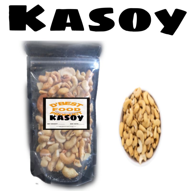 roasted almond cashew nuts ( kasoy ) in ziplock. crispy skinless peanut ...