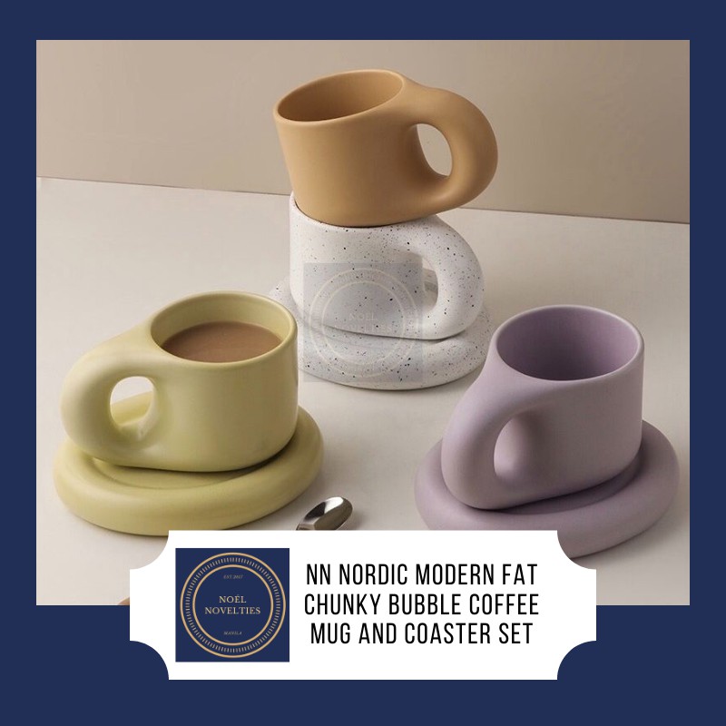 NN Nordic Ceramic Modern Contemporary Fat Chunky Bubble Coffee Mug and ...