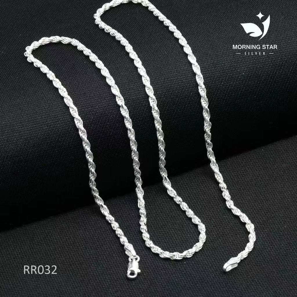 FLASH SALE NMS160 Genuine 92.5% Sterling Silver ROPE CHAIN fashion Mens ...
