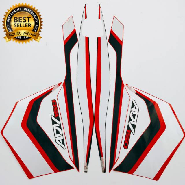 MERAH HITAM Striping honda adv 150 2019 Sticker list body Black Red ...