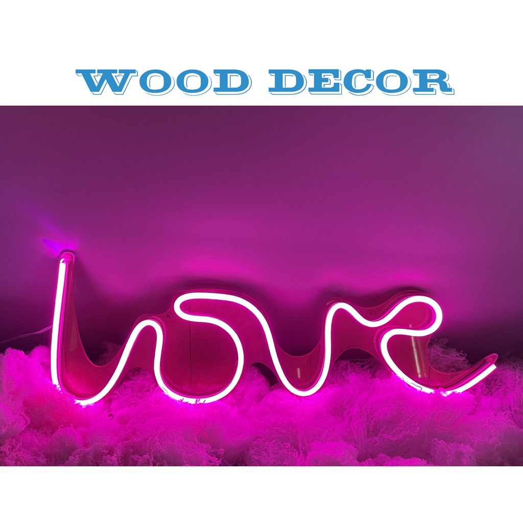 Love-shaped LED neon light, gift for lover, bedroom wall decoration ...