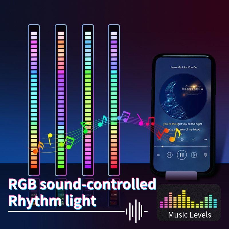 RGB Acoustic Pickup Rhythm Light Car Electric Even Audio Ambient ...