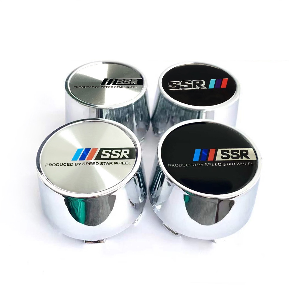 HOSHER 4pc 64mm SSR Black blue red logo Sticker Car Modified Wheel ...