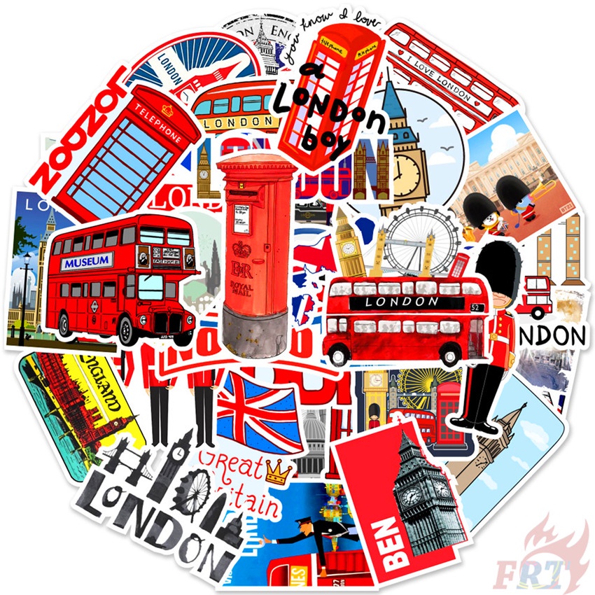 50Pcs/Set British Culture & Art Series 03 London Travel Stickers DIY ...
