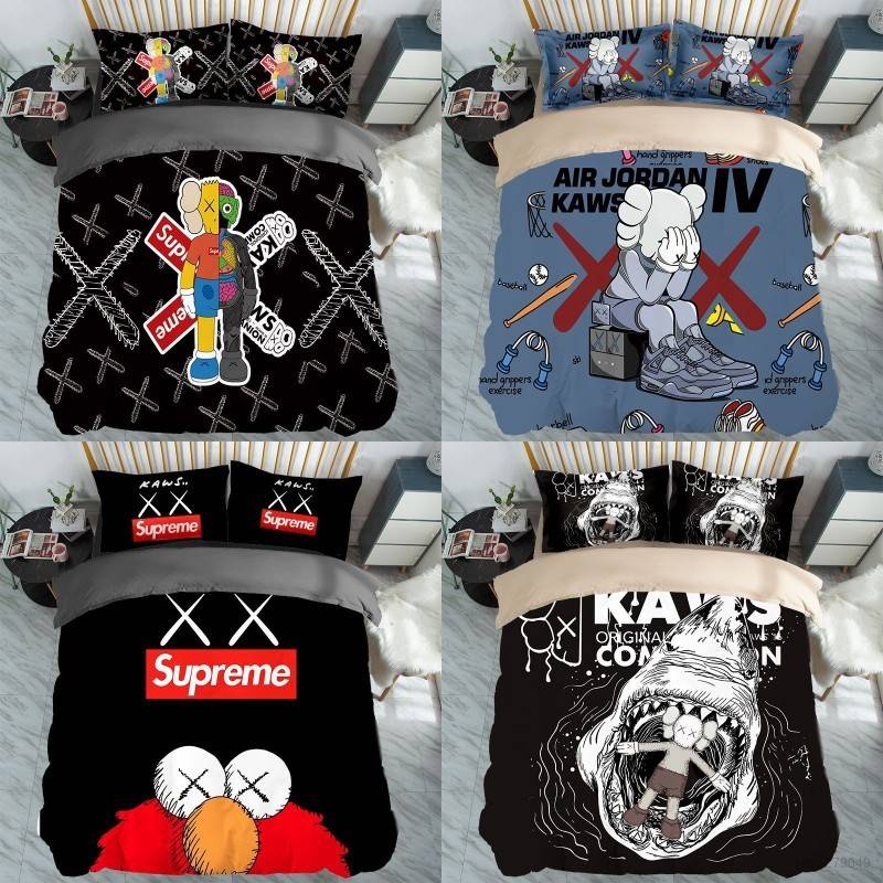 Csp Kaws XX Supreme Sesame Street 3in1 Bedding Set Bed Sheet Quilt ...