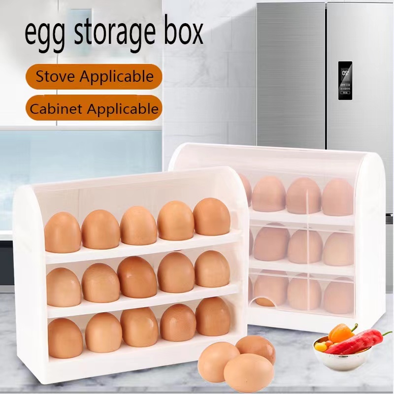 Kitchen 3 Layer Egg Storage Box Household Refrigerator Three-layer Egg ...
