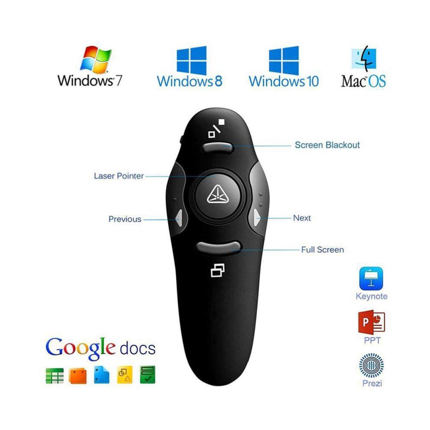 TKK DK003 USB Wireless PPT PowerPoint Presenter Remote Pointer Clicker ...