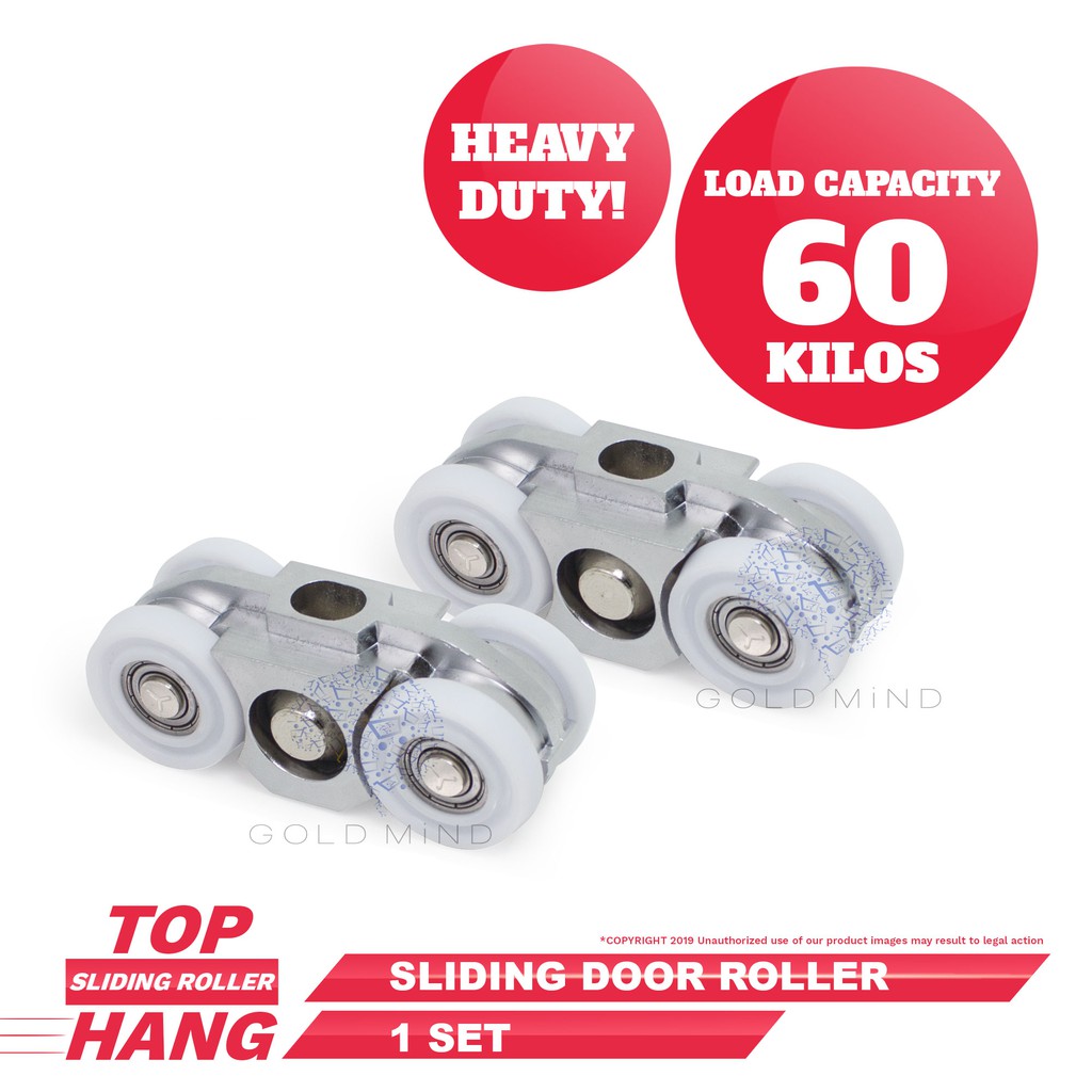 Heavy Duty Top Hang Sliding Roller Hung 4 Wheels (60kg) 1 Set | Shopee ...