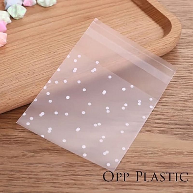 100pcs Opp Plastic Bag/Pouch Dot/Flower Design Cookie Bag Plastic ...