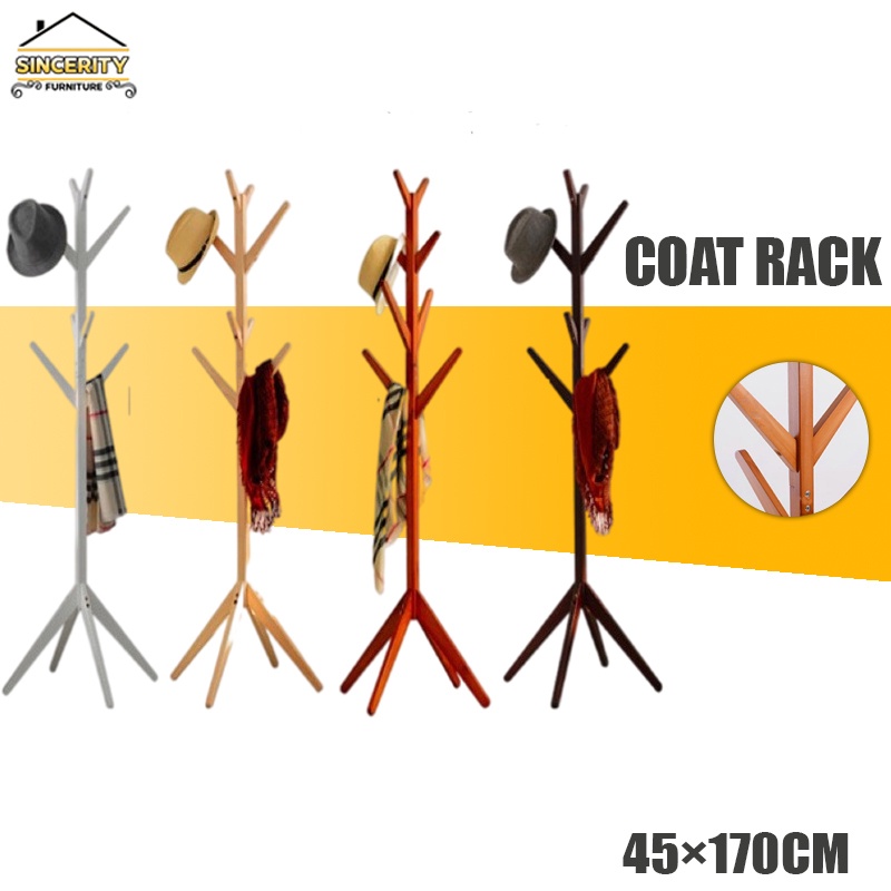 Modern Minimalist Coat Rack Four-legged Pine Hanger Wooden Vertical ...