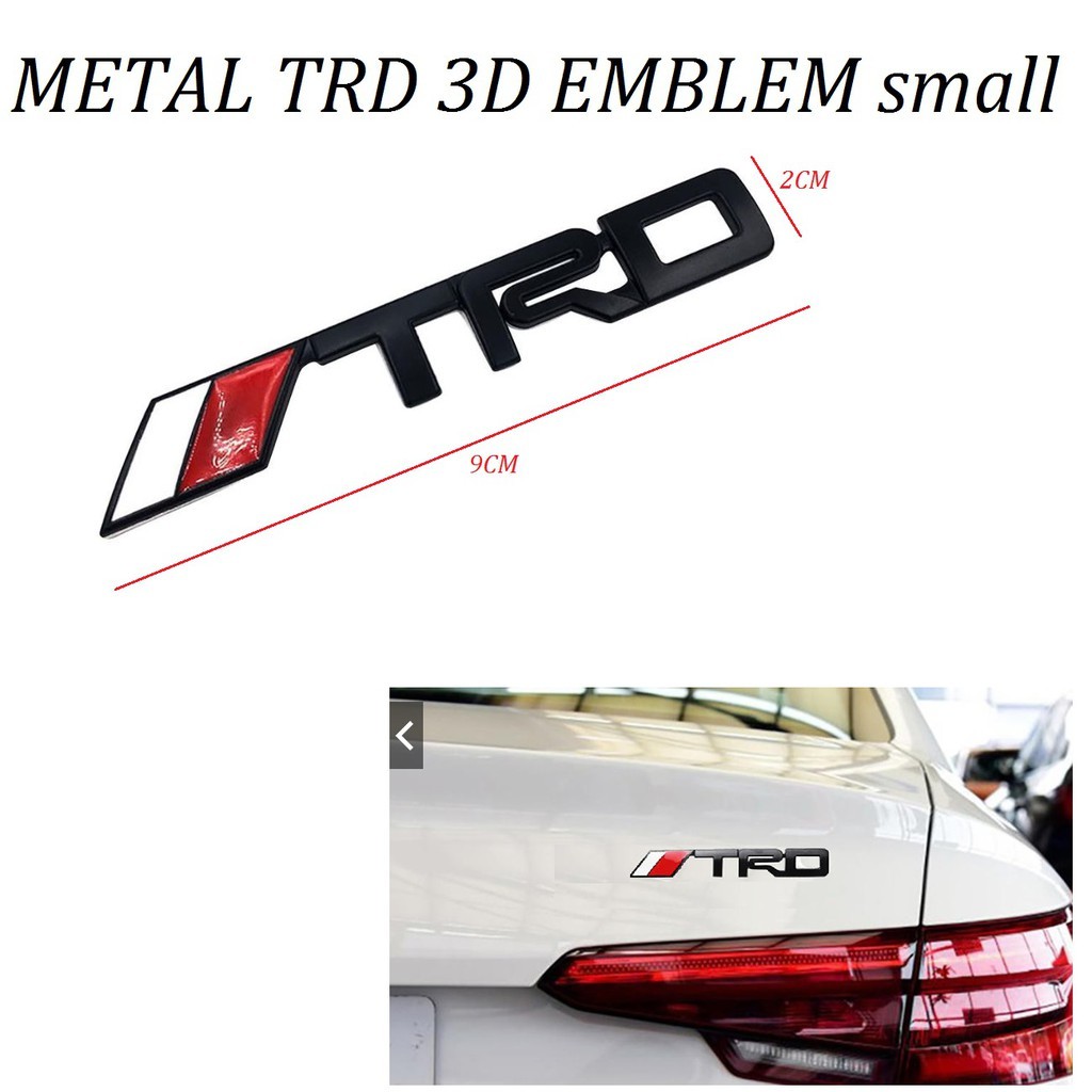9cm 3D TRD Metal Emblem Car Sticker Bumper Badge Black | Shopee Philippines