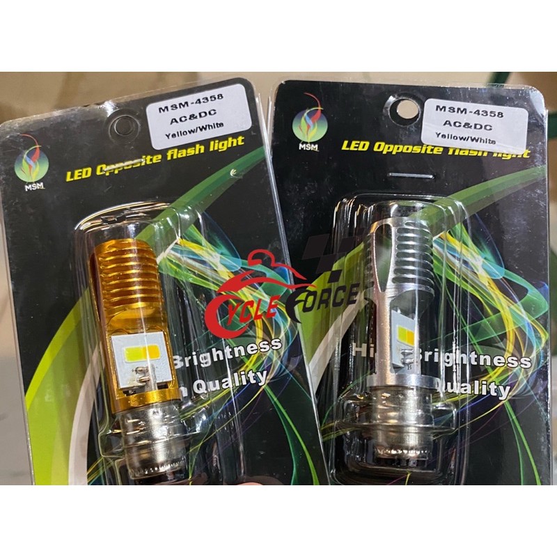 T19 Msm led headlight bulb dual color (yellow+white) 4358 | Shopee ...