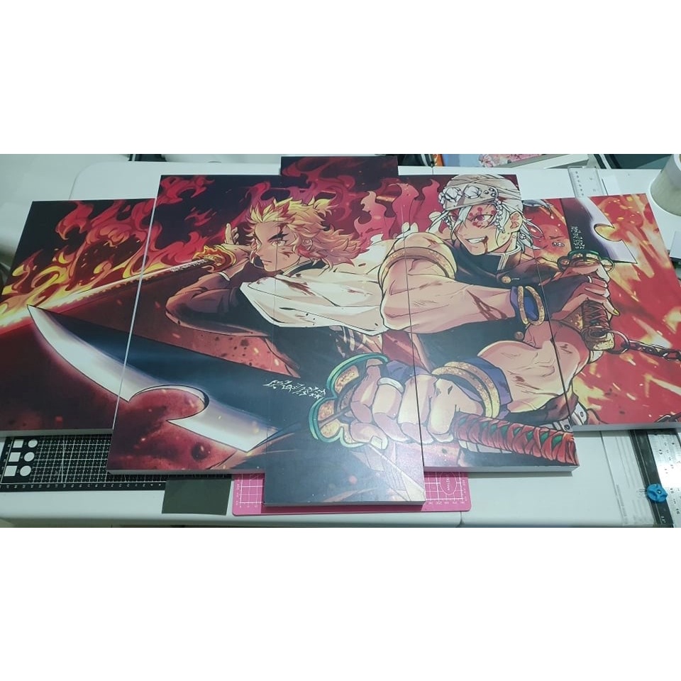Customized Anime Wall Mural 22x37 inch 5 Tile set One Piece/ Demon ...