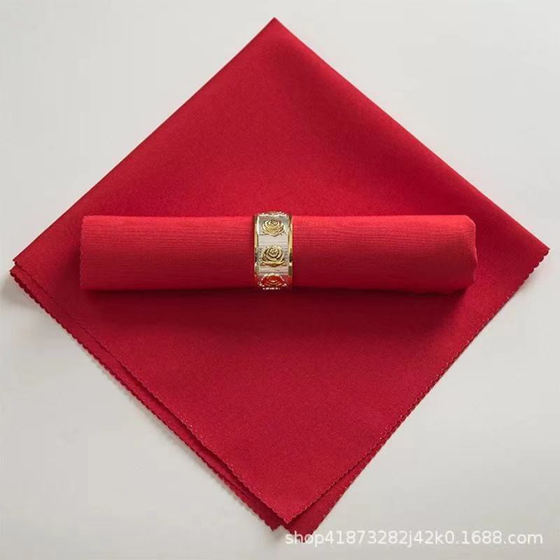 Lay Square Table Napkin Dinner Cloth Solid Color Wedding Birthday ...
